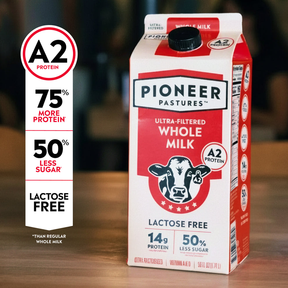 Whole Milk, Ultra-Filtered: 14g A2 Protein, 50% Less Sugar – Pioneer ...
