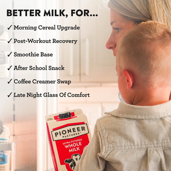 Whole Milk, Ultra-Filtered: 14g A2 Protein, 50% Less Sugar – Pioneer ...